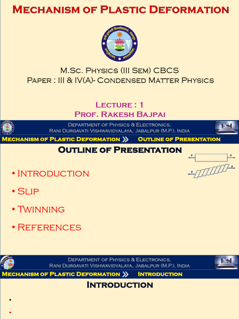Mechanism of Plastic Deformation in Solids - 1 | PDF | Dislocation ...