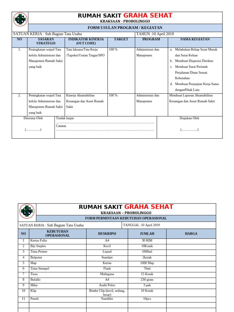 Form Usulan Yang Seragam Tata Usaha | PDF