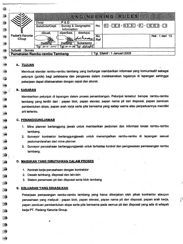 Pemakaian Rambu-Rambu Tambang | PDF