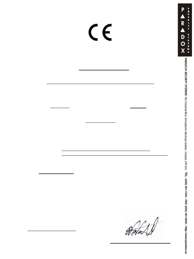 DG467 Motion Detector Conformity CE | PDF