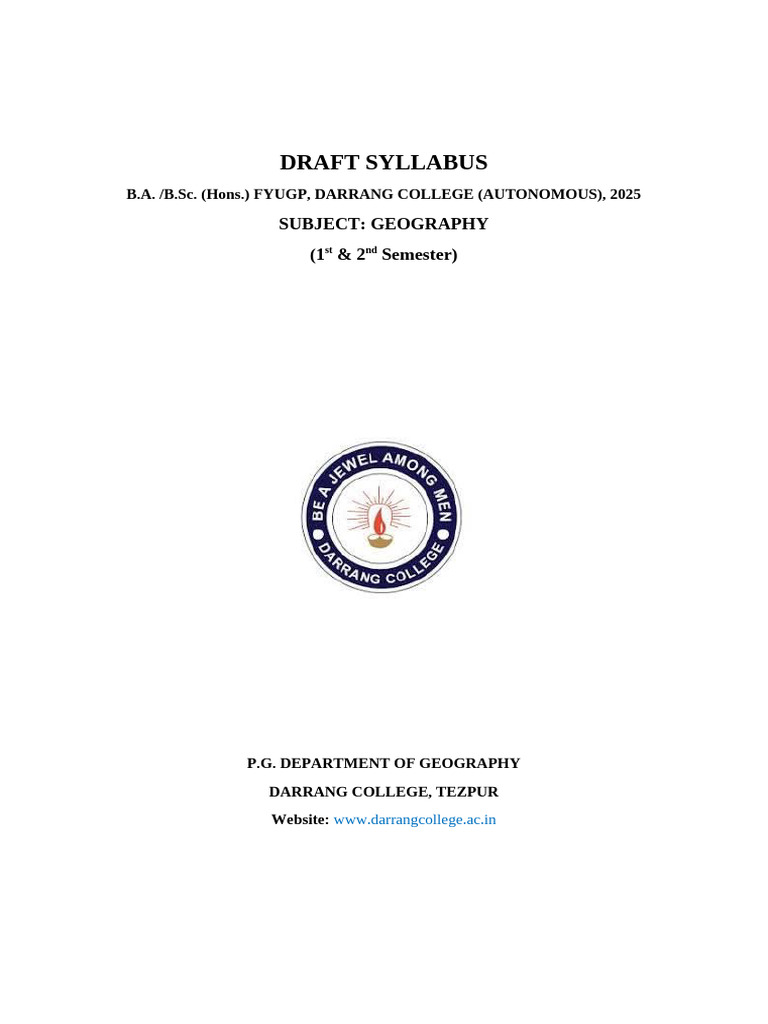 1st and 2nd Semester Syllabus (Autonomous) | PDF | Geomorphology ...