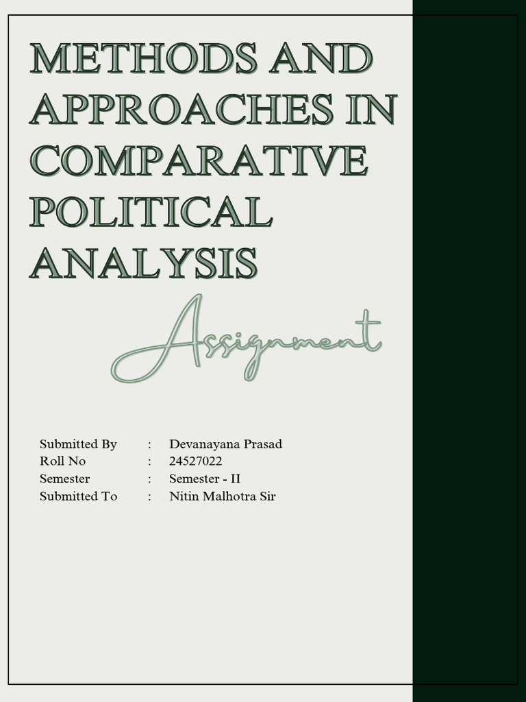 Comparative Politics: Methods & Scope | PDF | Methodology | Institution