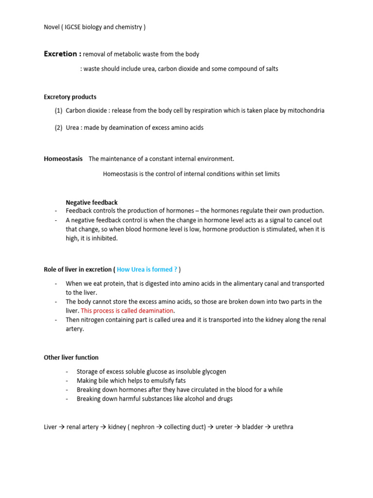 Excretion and Homeostasis | PDF | Kidney | Physiology