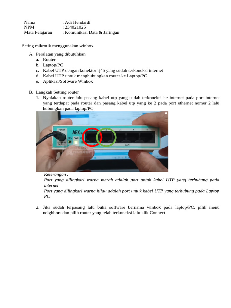 Adi Hendardi - Komunikasi Data - Setting Router | PDF