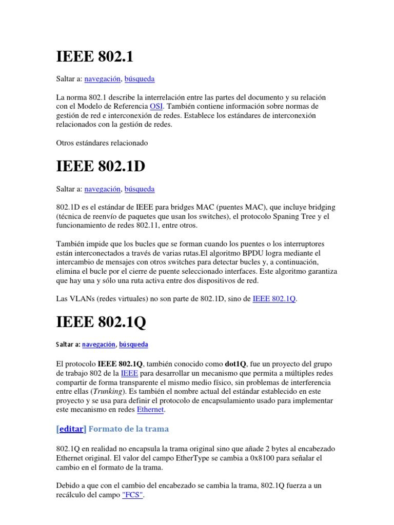 Ieee 802 | PDF | Red de arquitectura | Estándares de internet
