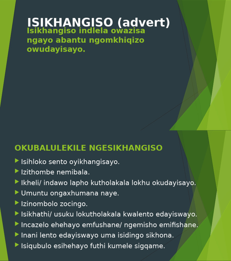 Isikhangiso | PDF