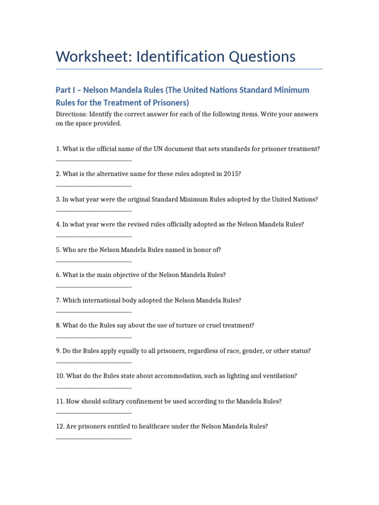 Identification Worksheet | PDF | Criminal Law | Justice