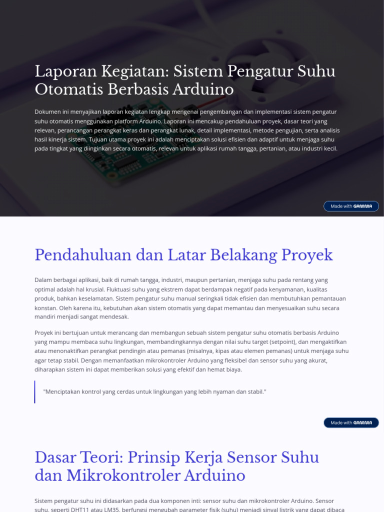 Pengatur Suhu Otomatis Berbasis Arduino | PDF