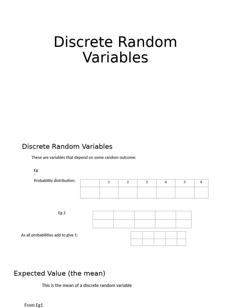 Understanding Discrete Random Variables | PDF
