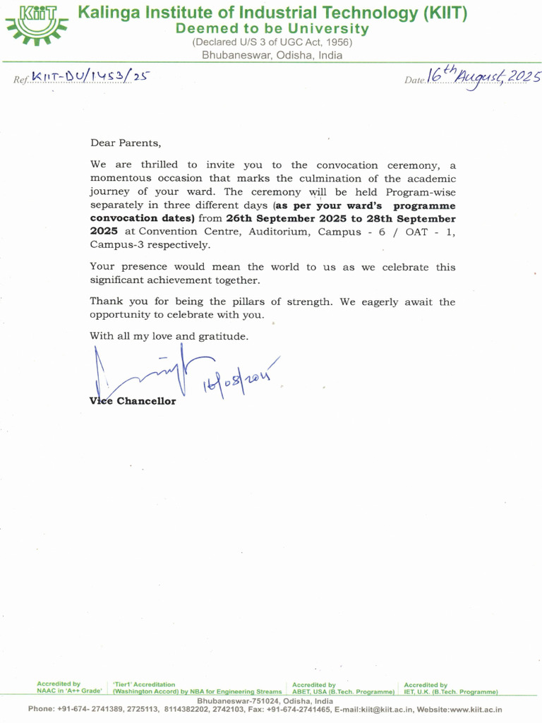 Invitation For Convocation-2025 | PDF