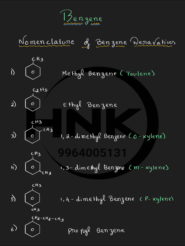 Benzene Derivatives Nomenclature - 250730 - 212047 | PDF