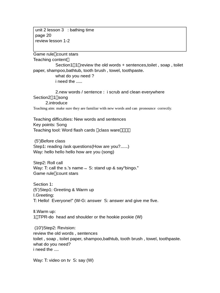 love + english student book 2 unit 2 lesson 3 lesson plan | PDF