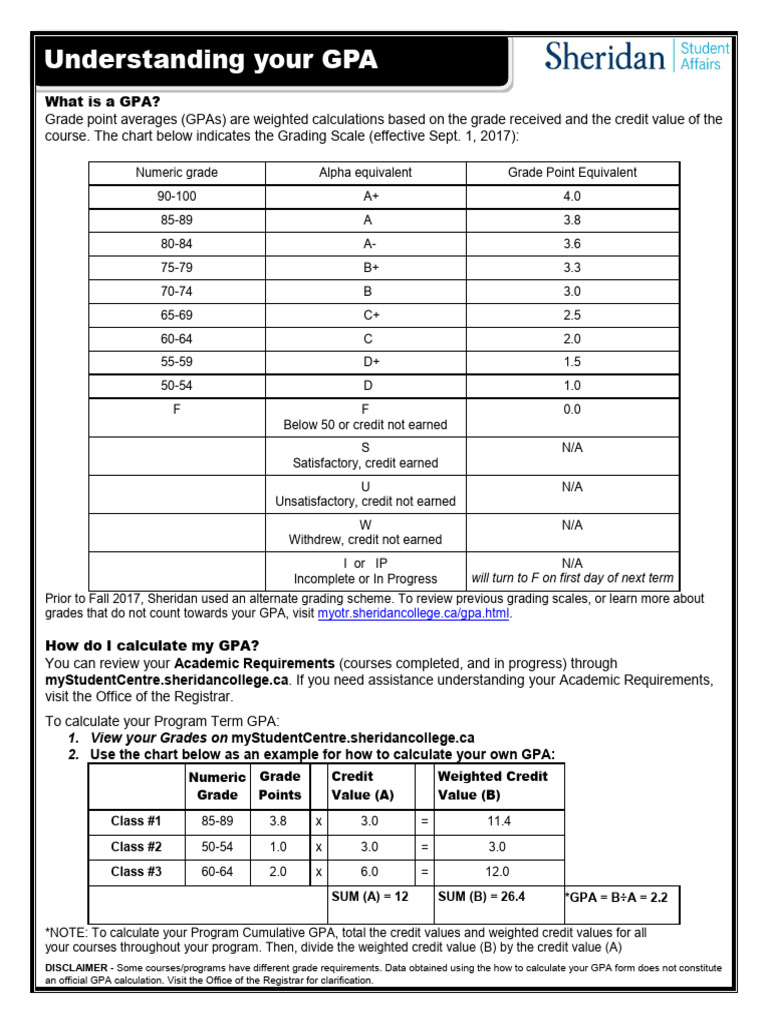 Understanding Your GPA Calculation | PDF | Student Assessment And ...