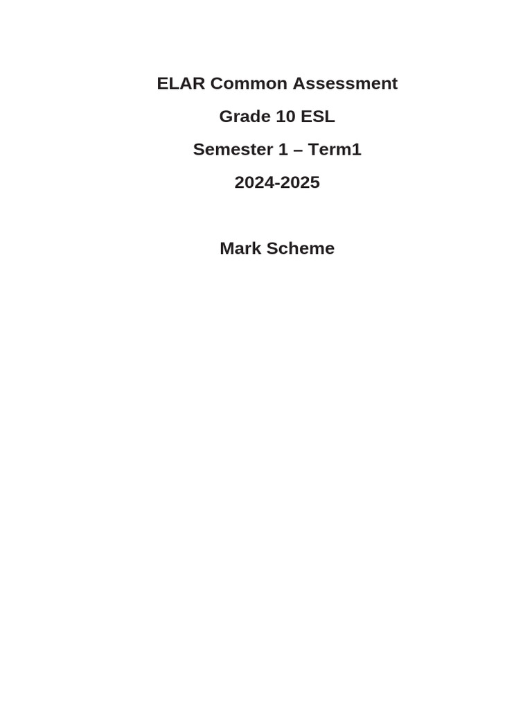 G10 ESL CAT T1 Markscheme | PDF | Twin | Genetics
