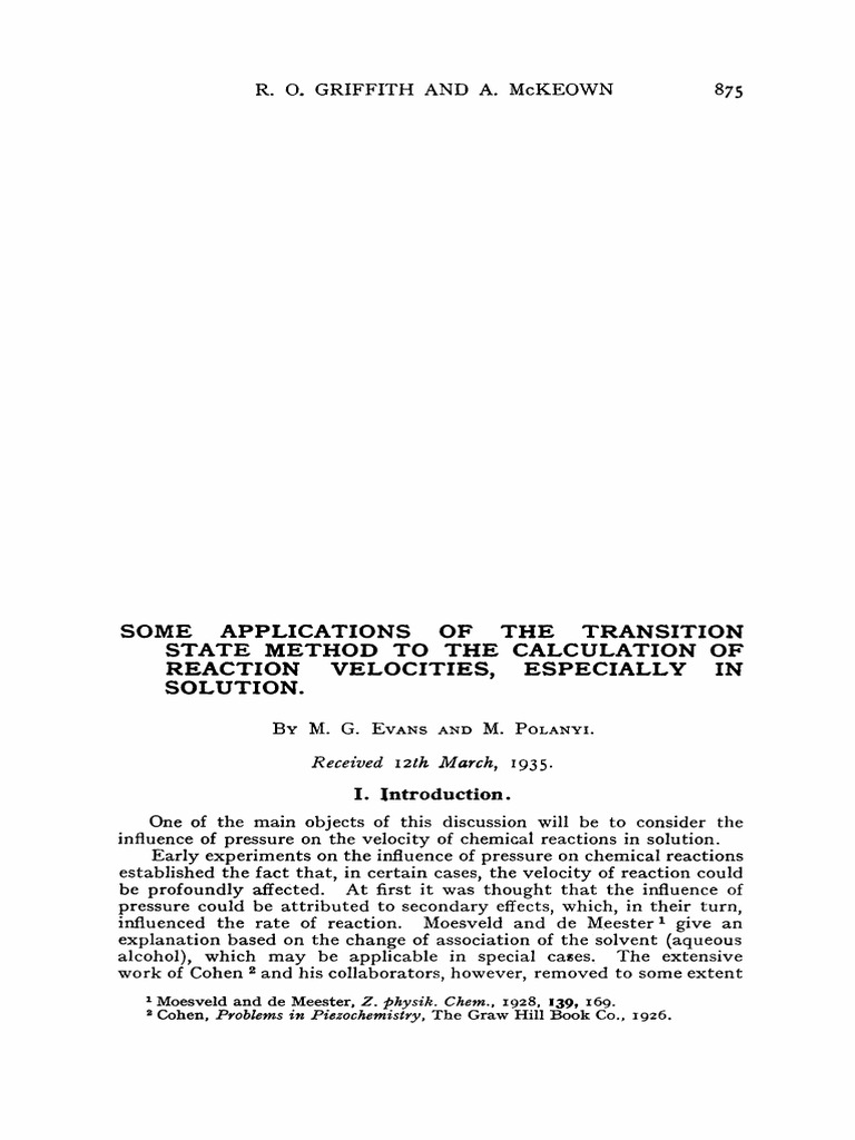 1935 M.G. Evans, M. Polanyi - Some Applications of the Transition State ...