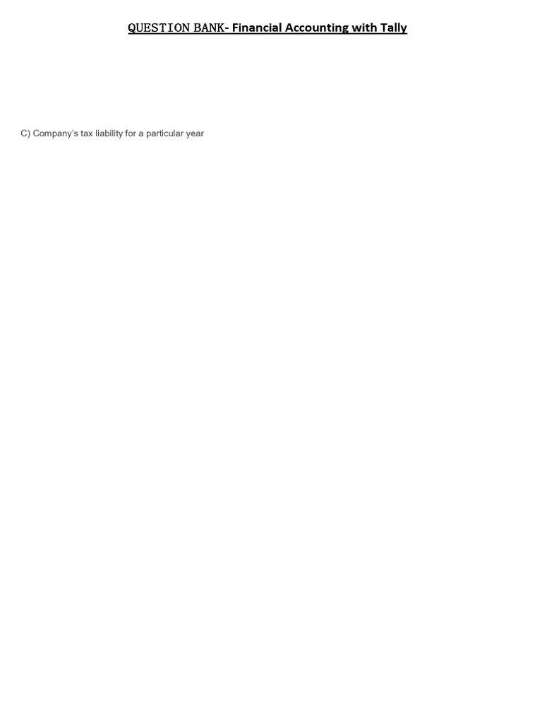 Financial Accounting Question Bank | PDF | Debits And Credits ...