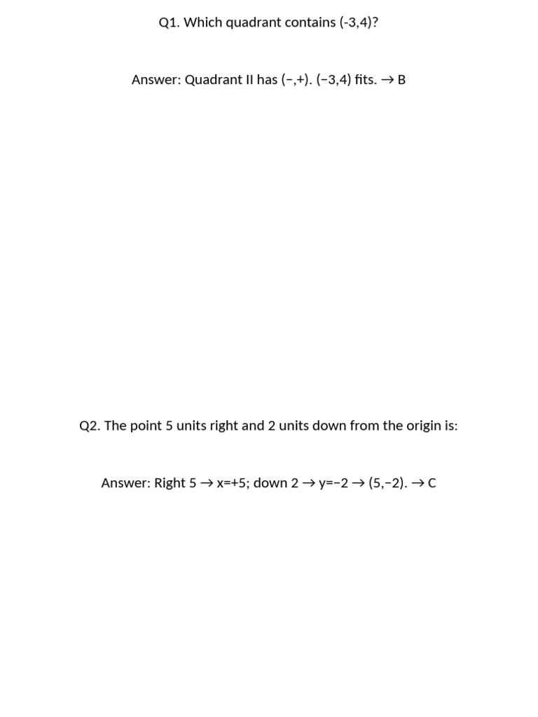 Math Quiz: Quadrants and Volumes | PDF | Area | Sphere