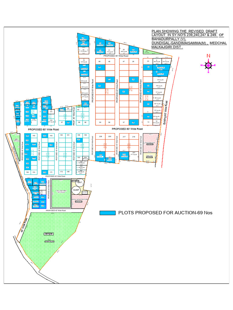 Revised Road Layout Plan for Bahadurpally | PDF