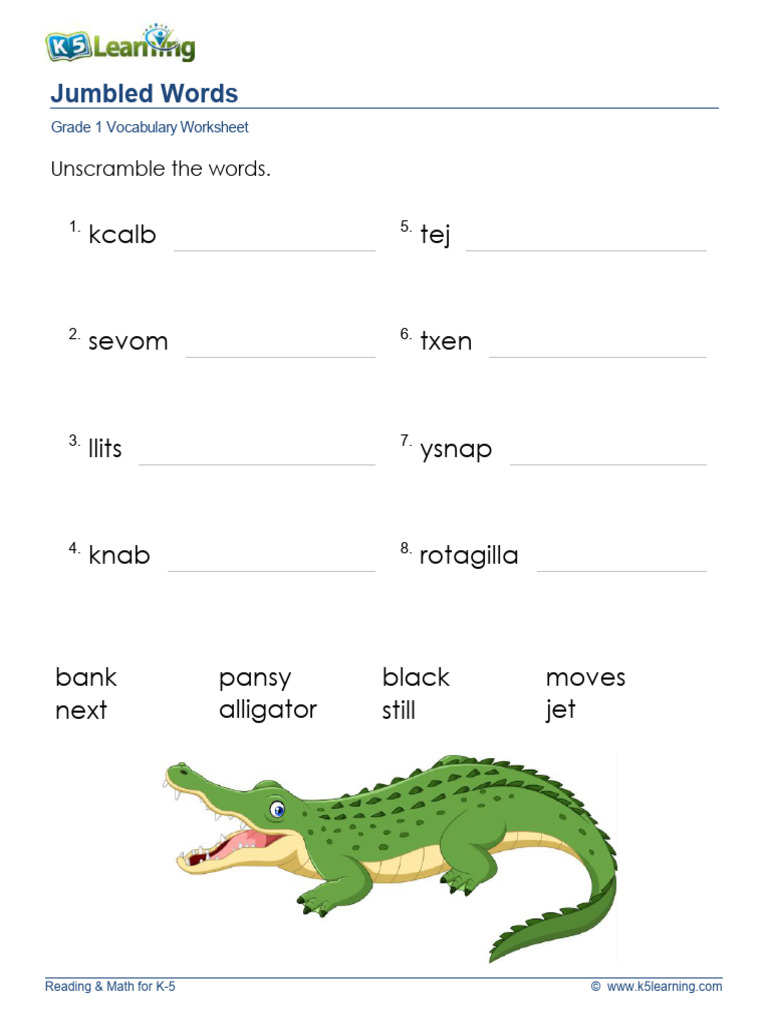 1st Grade Jumbled Words 5 | PDF