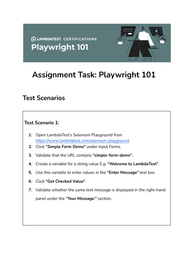 Playwright 101 Assignment Guide | PDF | Computer Science | System Software
