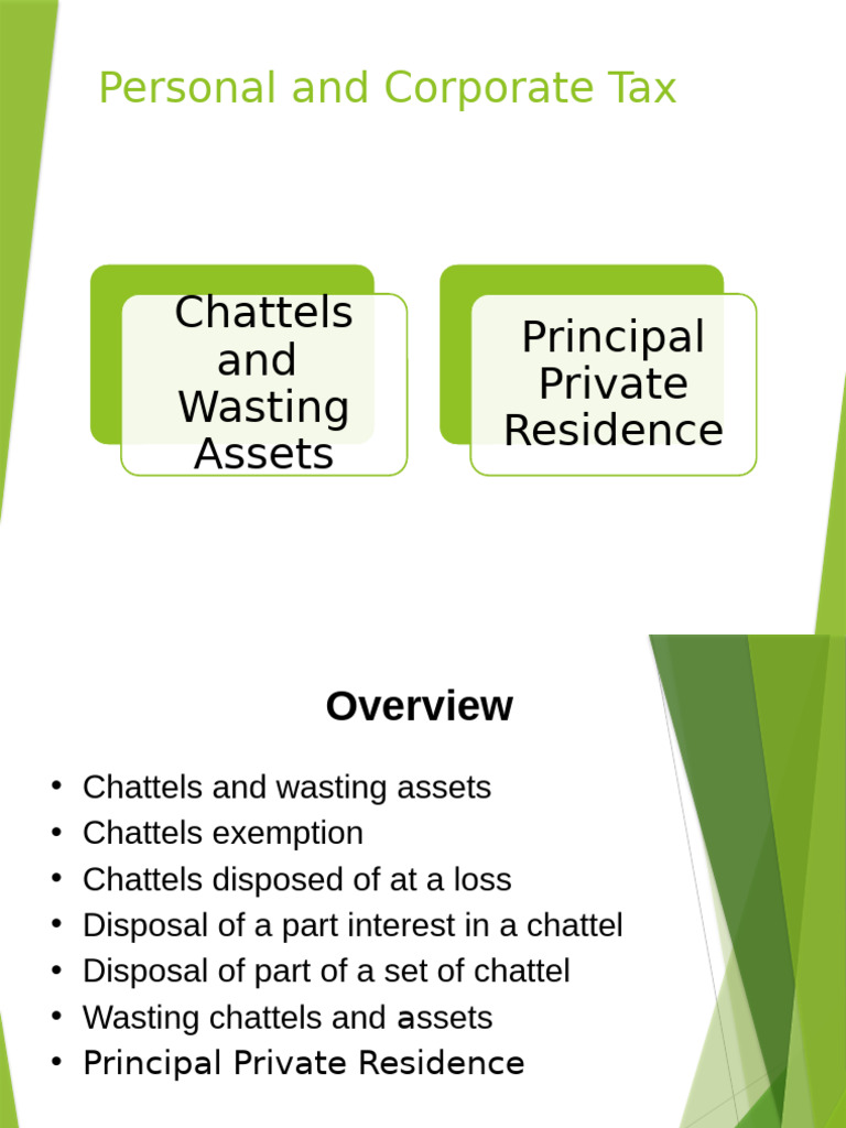 Week 3 - Chattels. Wasting Assets and PPR | PDF | Capital Gains Tax | Taxes