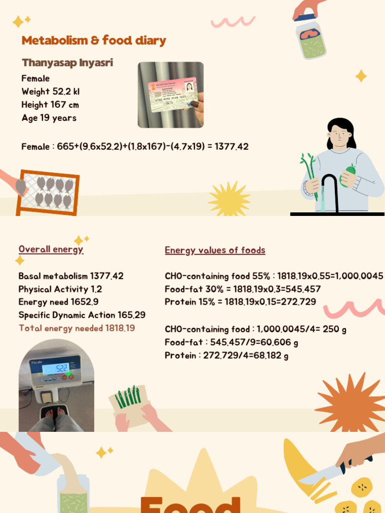 Metabolism & food diary.pdf (แก้ไข) | PDF