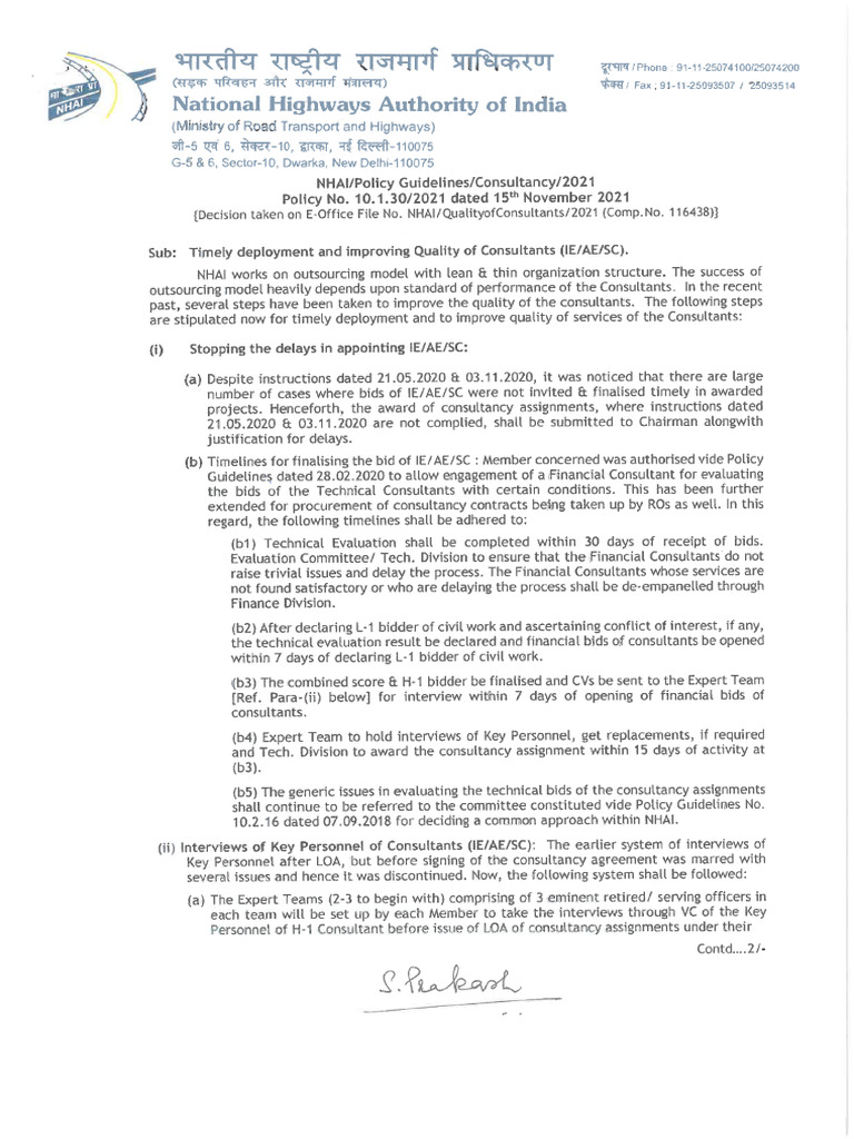 Policy Circular 10.1.30 15.11.2021 Timely Deployment and Quality of ...