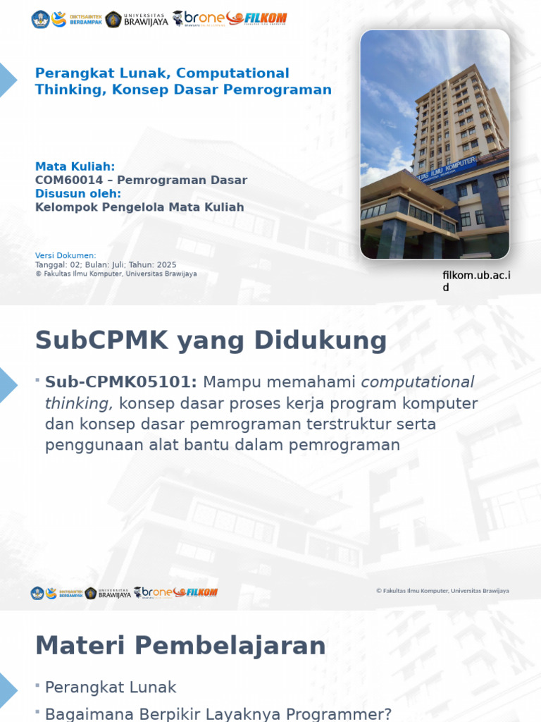 PD01B - Perangkat Lunak Dan Konsep Dasar Pemrograman | PDF