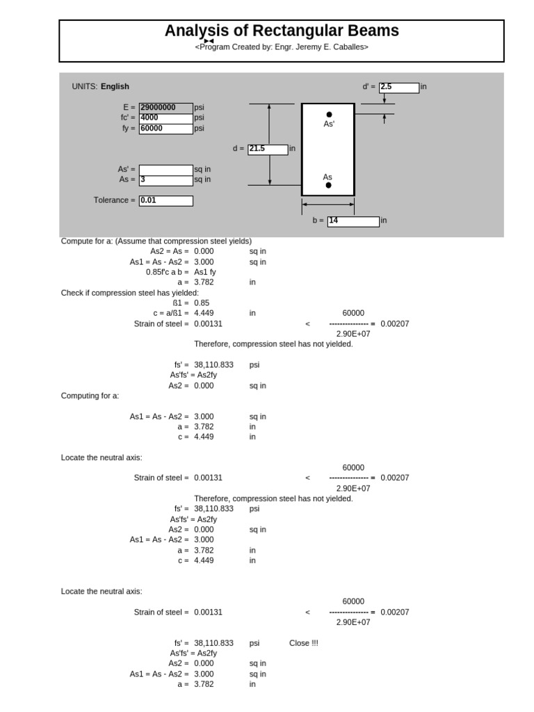 Beam Design Rectangular Beams | PDF | Materials | Concrete