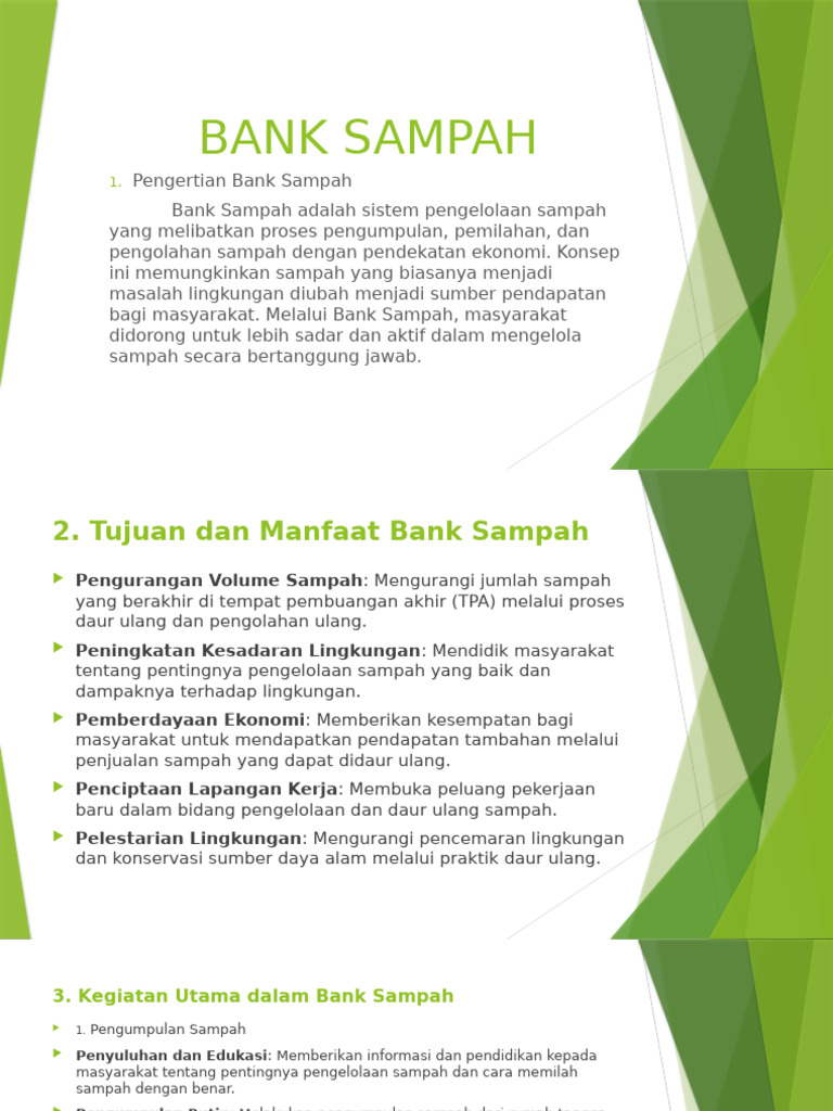 Manfaat dan Cara Kerja Bank Sampah | PDF