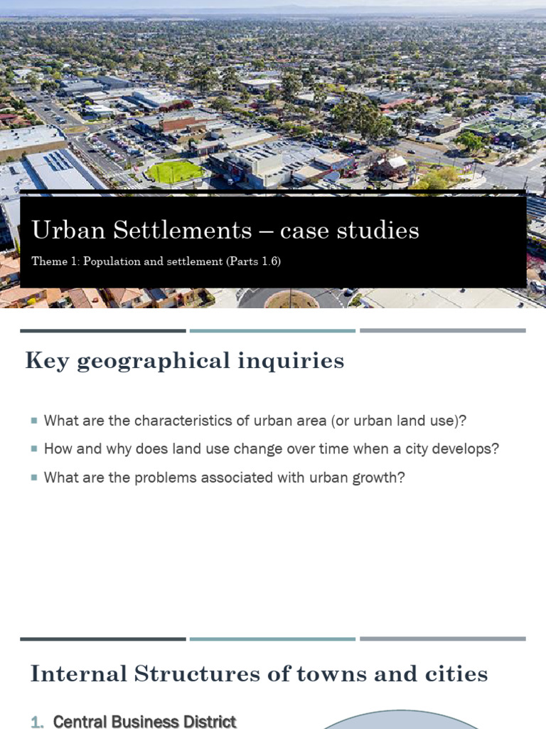 3 Urban Settlements - Case Studies | PDF | Urban Sprawl | Economies