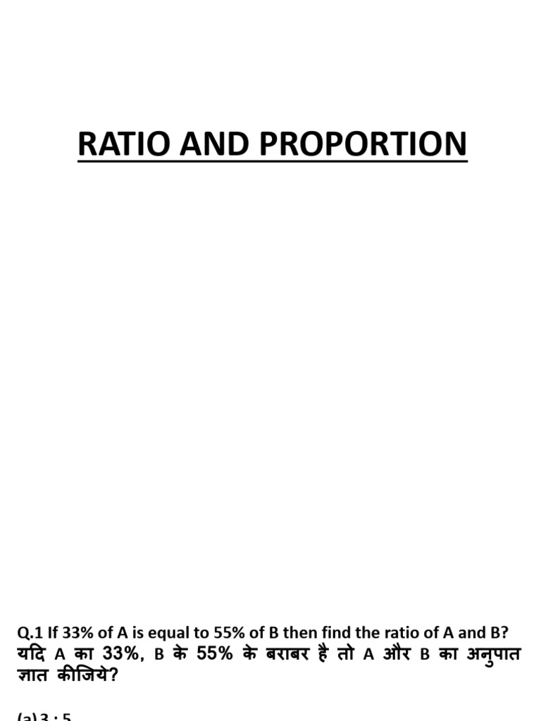 Ratio & Proportion | PDF