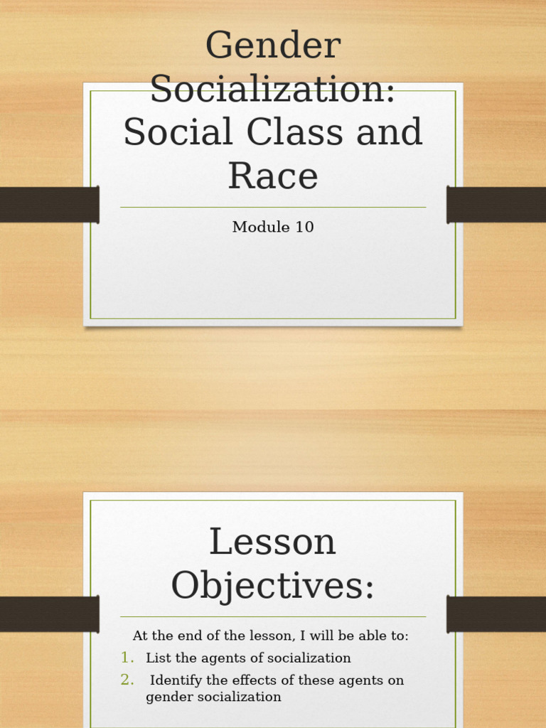 MODULE-10-Gender Socialization Social Class and Race | PDF | Gender ...