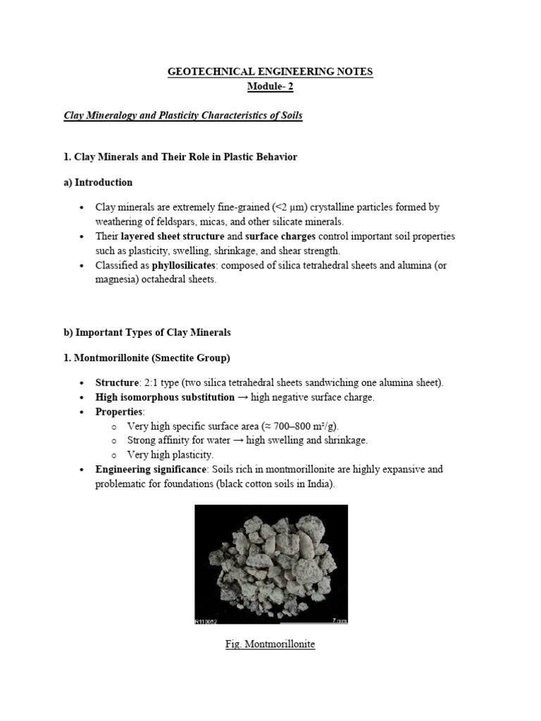 Clay Mineralogy and Soil Plasticity Insights | PDF | Materials ...