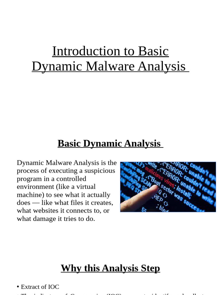 Introduction To Basic Dynamic Malware Analysis | PDF | Windows Registry | Malware