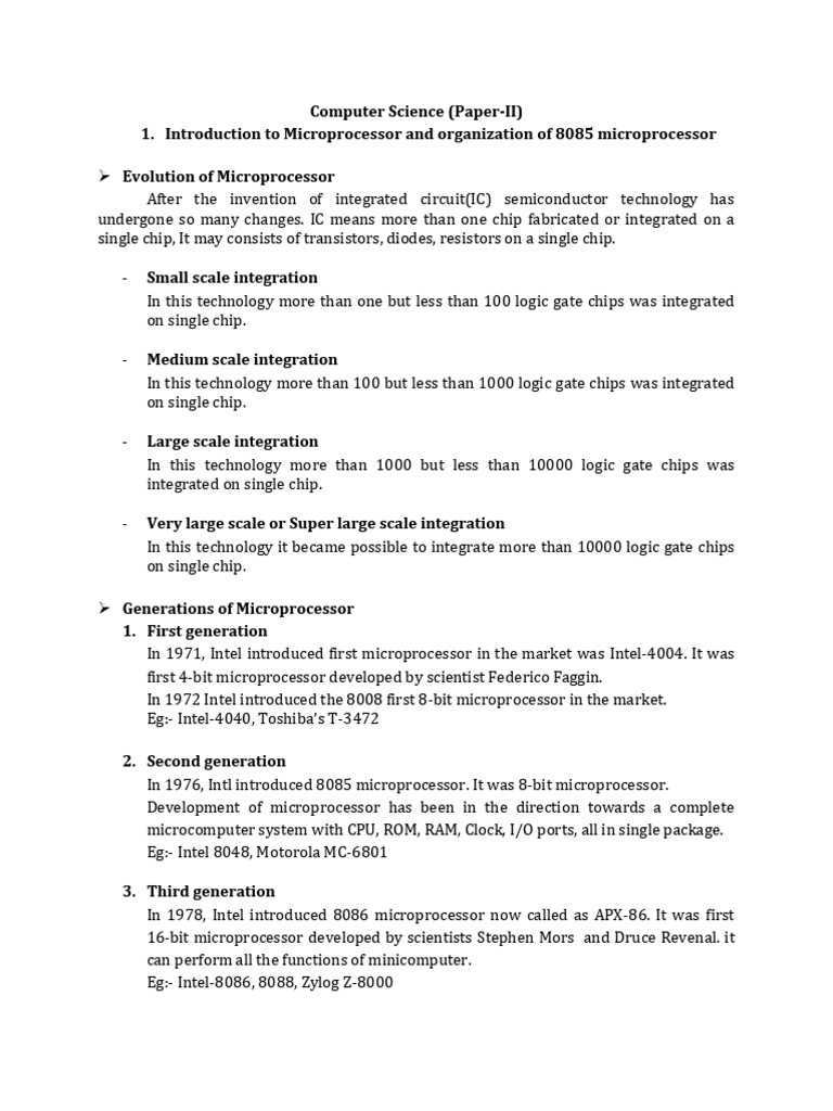 Introduction To Microprocessor-WPS Office | PDF | Integrated Circuit | Central Processing Unit