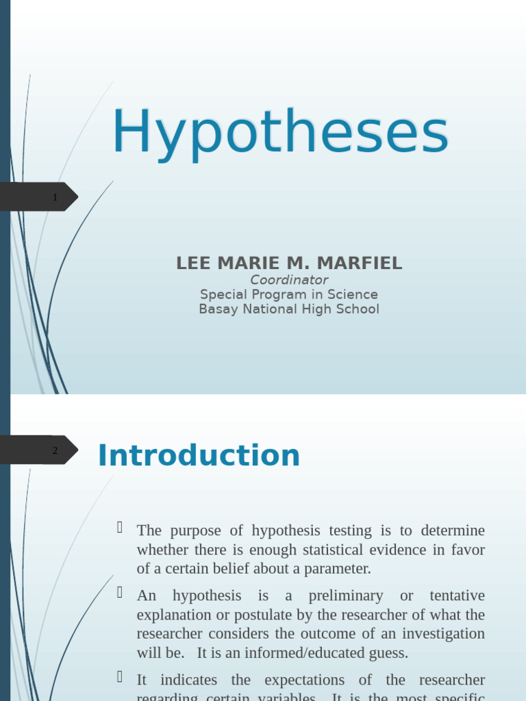 Understanding Hypotheses in Research | PDF | Hypothesis | Statistics