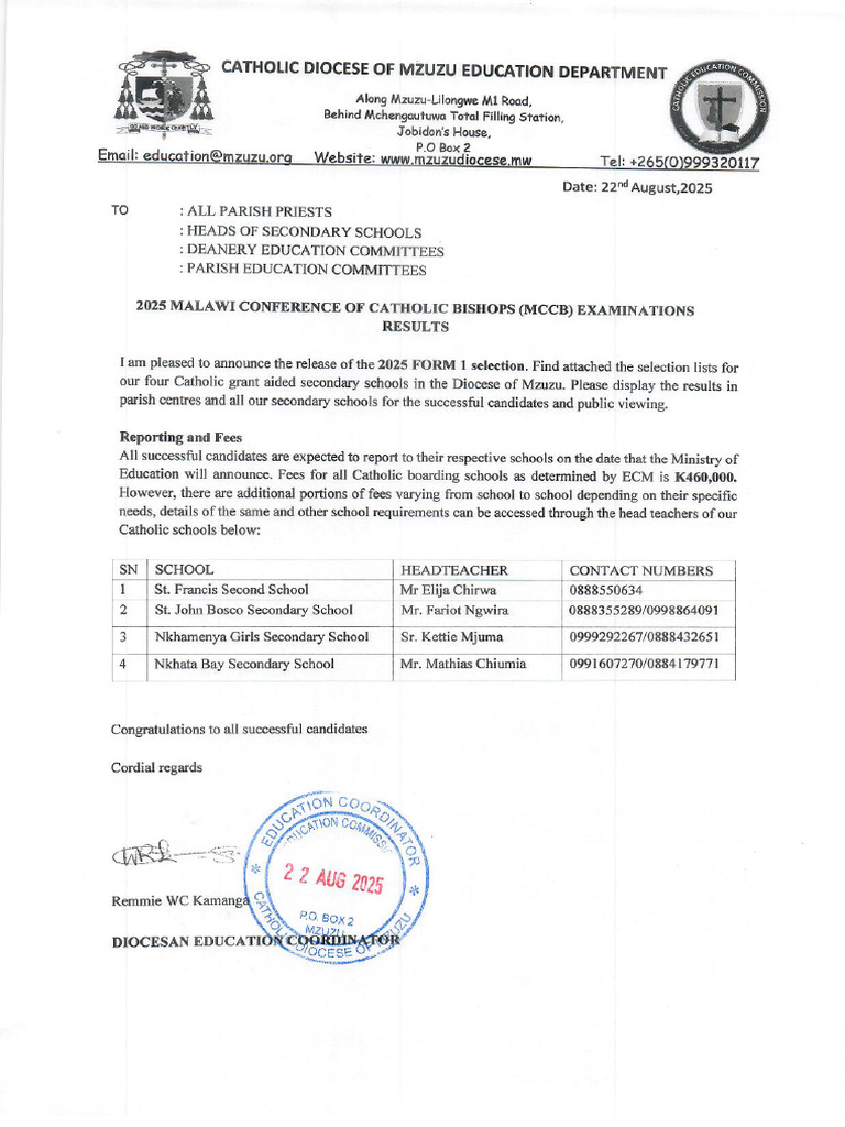2025 MCCB Form 1 Selection | PDF
