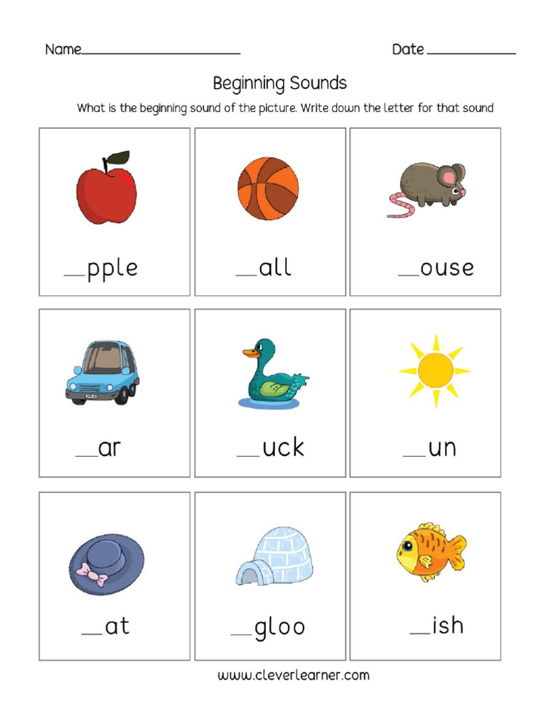 Theme Beginning Letter Sounds Preschool Worksheets 10j | PDF