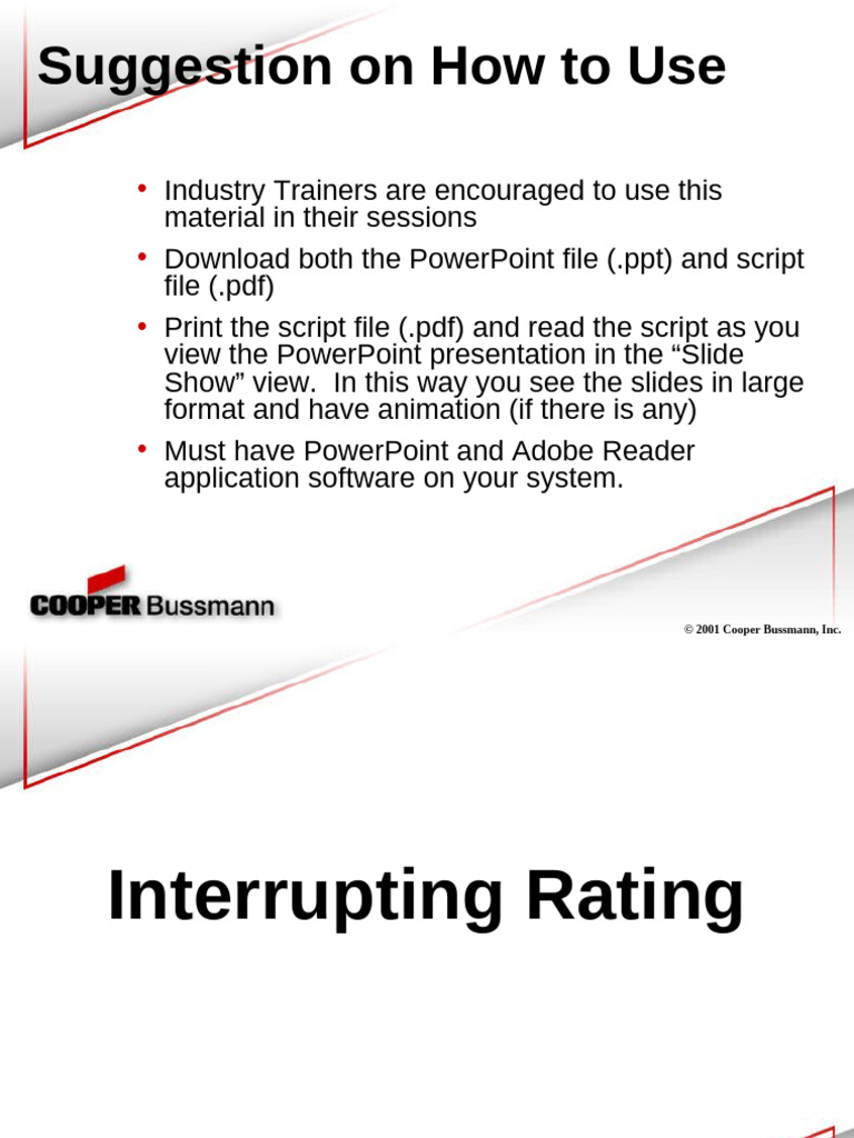 Pres05 - Interrupting Rating 2-02 | PDF | Fuse (Electrical) | Microsoft ...