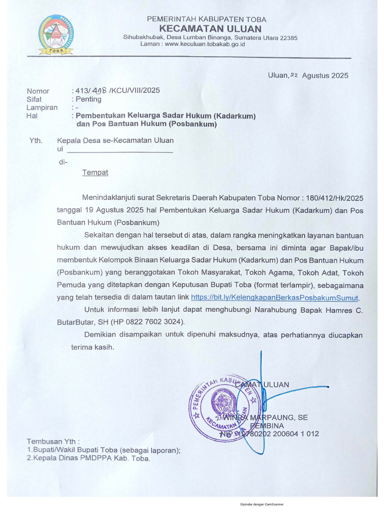 Pembentukan Kadarkum Dan Posbankum | PDF