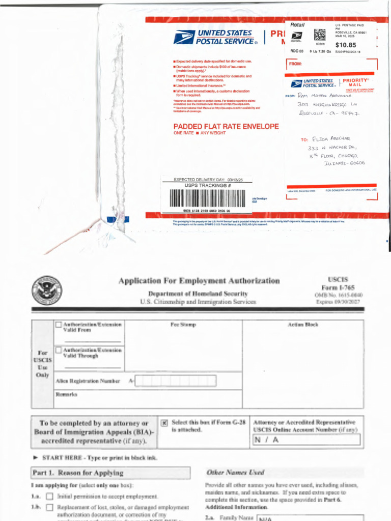 USPS Priority Mail and I-765 Form Guide | PDF | United States Postal ...