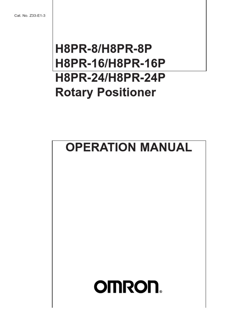 Omron H8PR Rotary Positioner Manual | PDF | Indemnity | Invoice