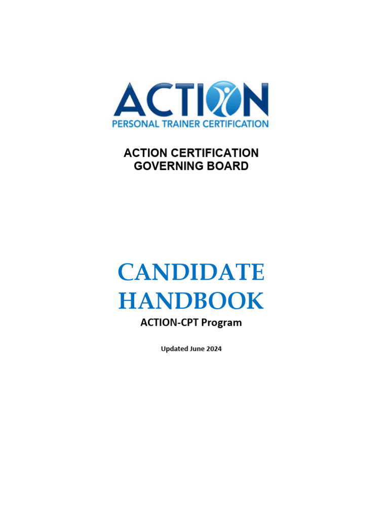 ACTION-CPT Certification Candidate Guide | PDF | Personal Trainer ...