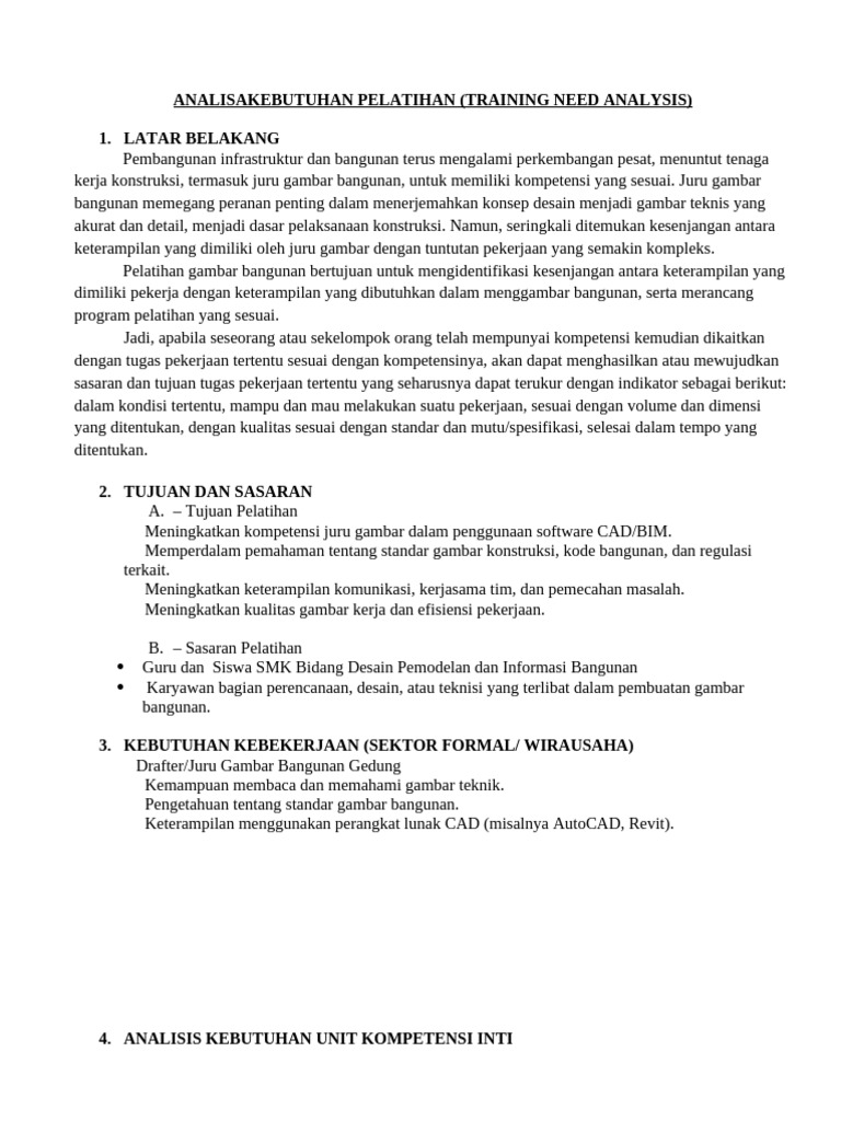 Tugas 1 UK 11 - Format Training Need Analysis | PDF