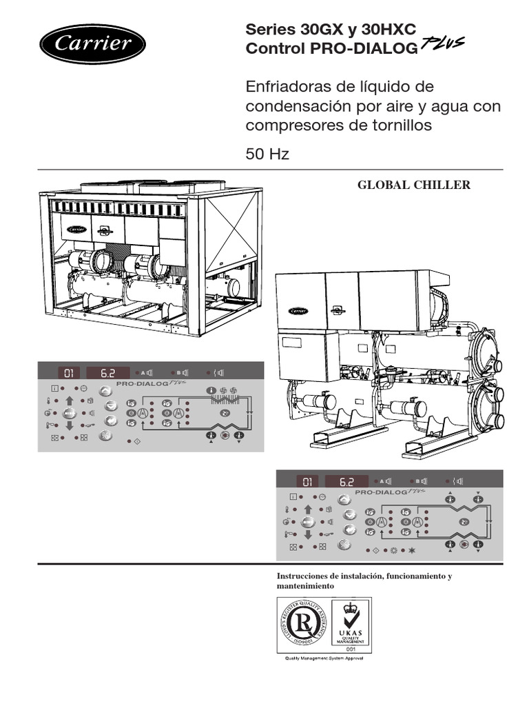 Control PRO-DIALOG Plus en Enfriadoras | PDF | Presión | Diodo emisor ...