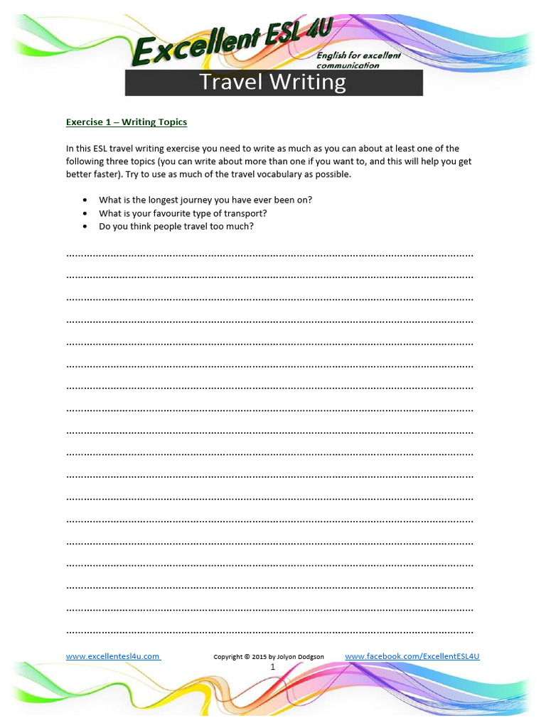 ESL Travel Writing Exercises | PDF | Transport | Land Transport