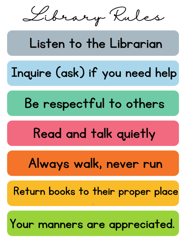 Library Rules Poster | PDF