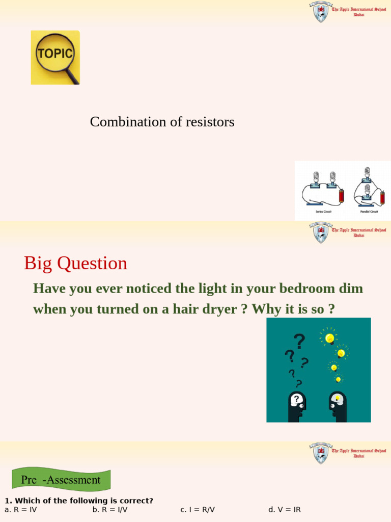 Combination of Resistors | PDF | Series And Parallel Circuits | Resistor