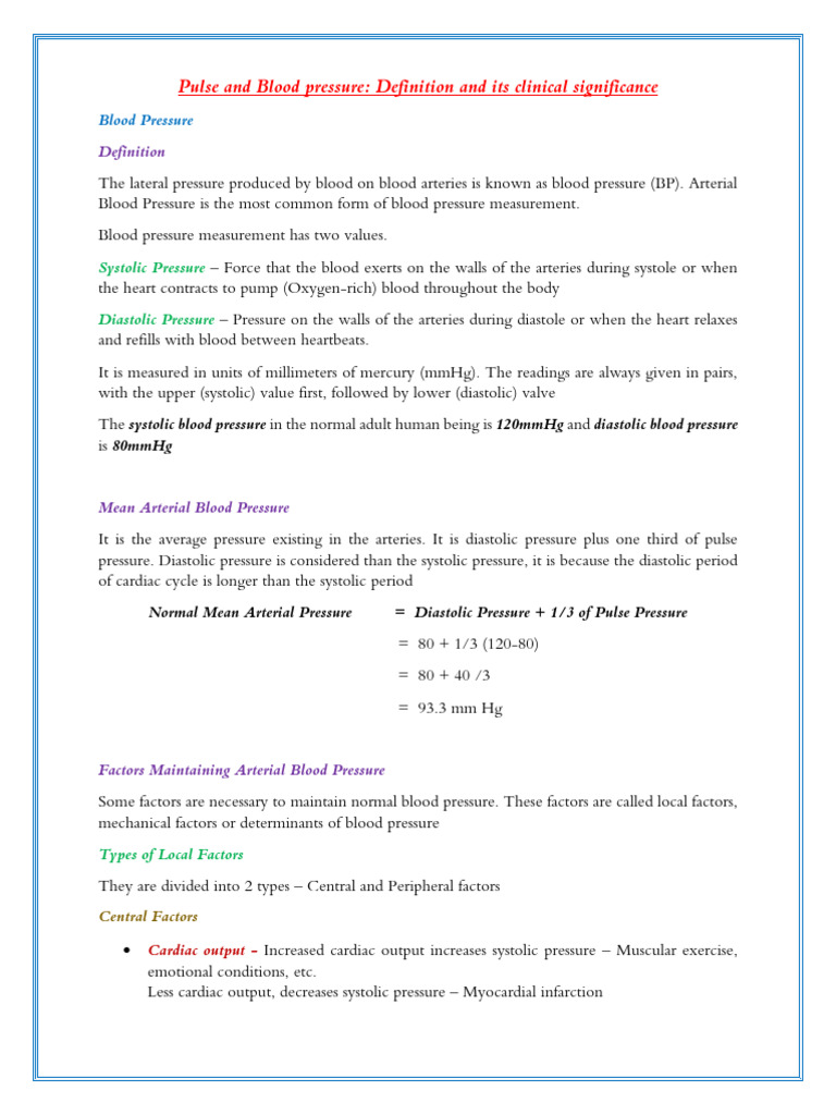 Factors Influencing Blood Pressure | PDF | Blood Pressure | Hypertension